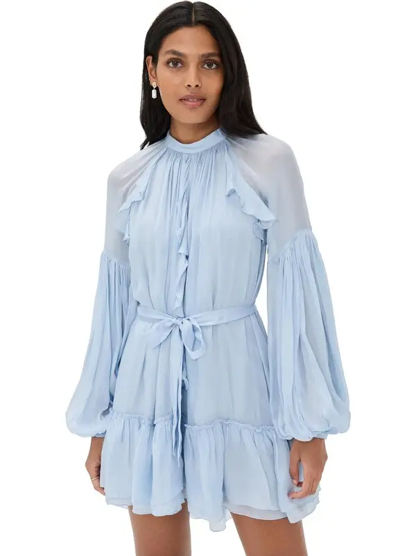 Hemant & Nandita Ruffled Mini Dress - Powder Blue