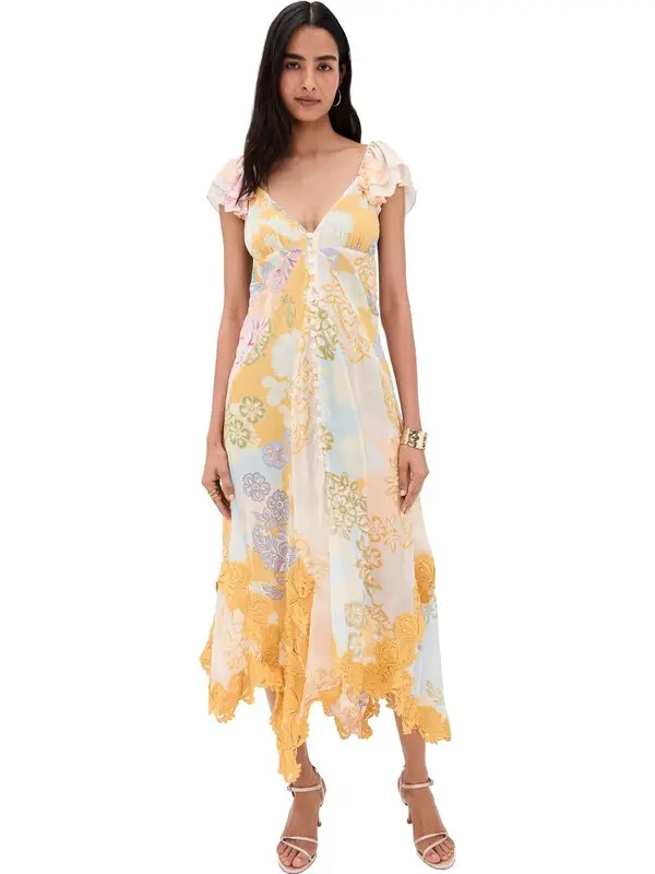 Free People Bali Aurora Midi Dress - Soft Combo