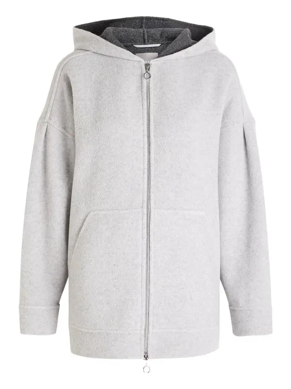 Max Mara Sottile Hooded Wool-blend Jacket - Light Grey