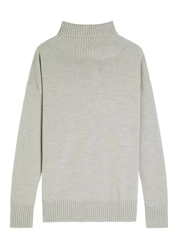 Max Mara Turtle-neck Wool Jumper - Light Grey