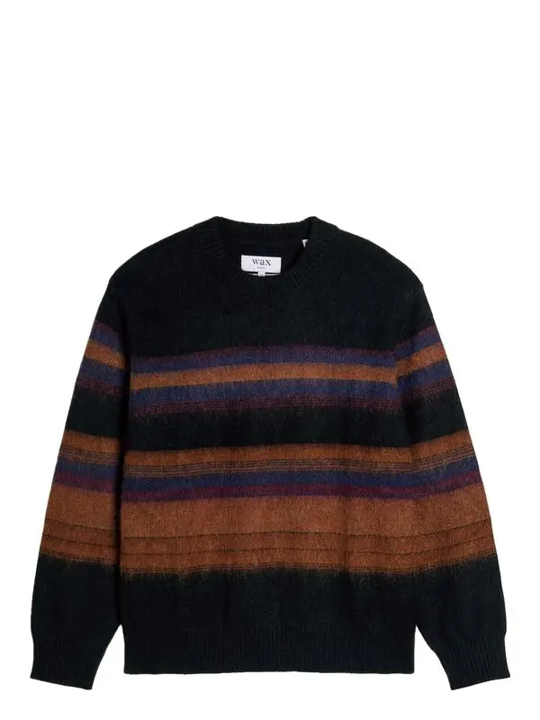 WAX LONDON Wilde Striped Wool-blend Jumper - Black