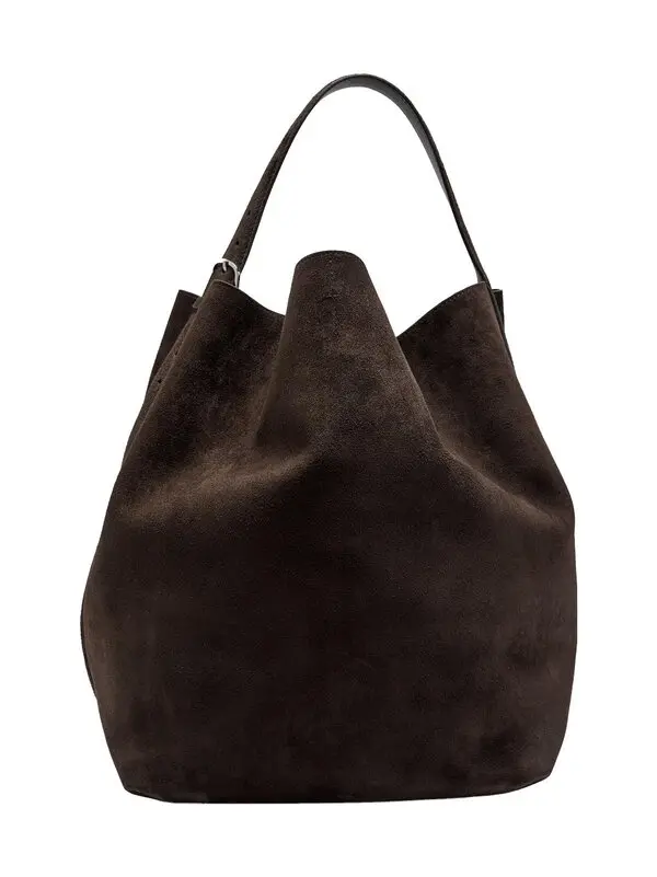 TOTEME Belted Suede Tote - Brown