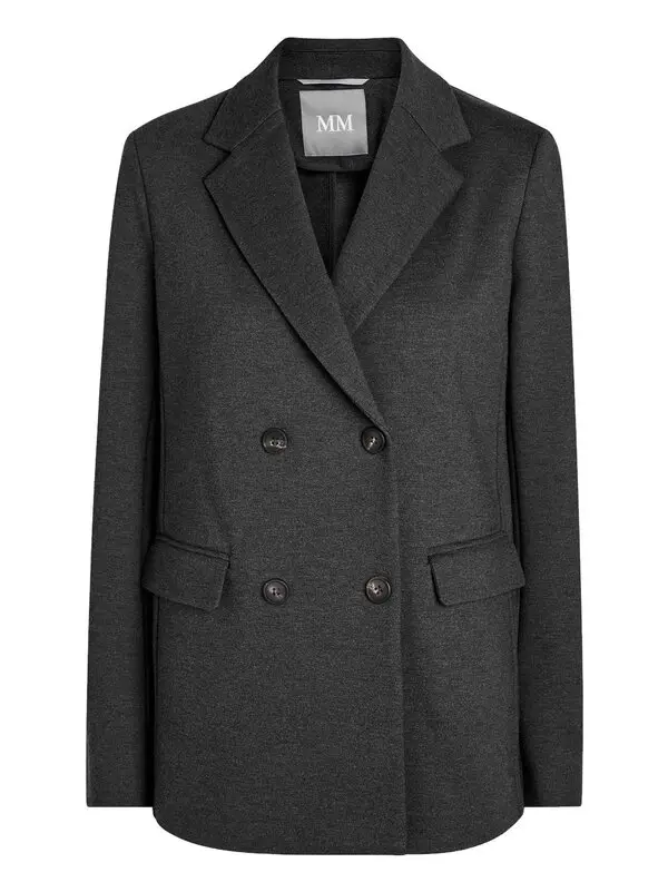 Max Mara Virgus Double-breasted Jersey Blazer - Dark Grey