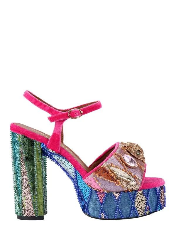 Kurt Geiger Sequin Kensington Platform Sandals - Pink