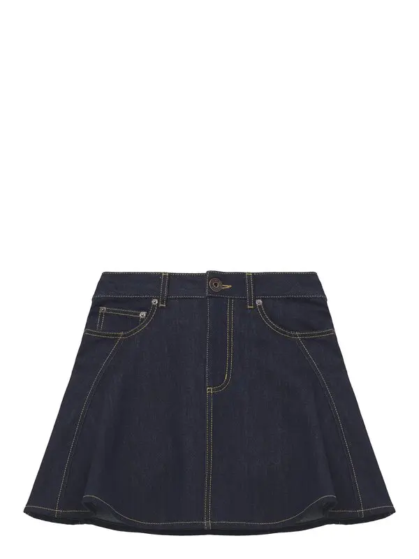 Alexander McQueen Flared Denim Mini Skirt - Blue