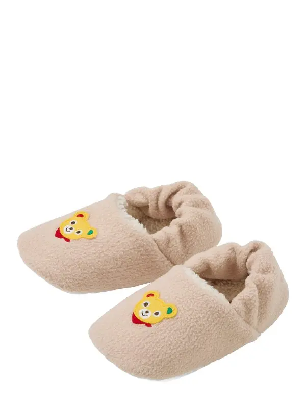 MIKI HOUSE Fleece Room Shoes - Beige