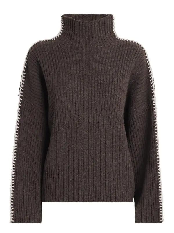 Rag & Bone Wool Ingrid Rollneck Sweater - Brown