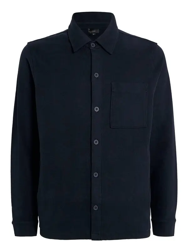 Vince Sueded Cotton Shirt Jacket - Navy