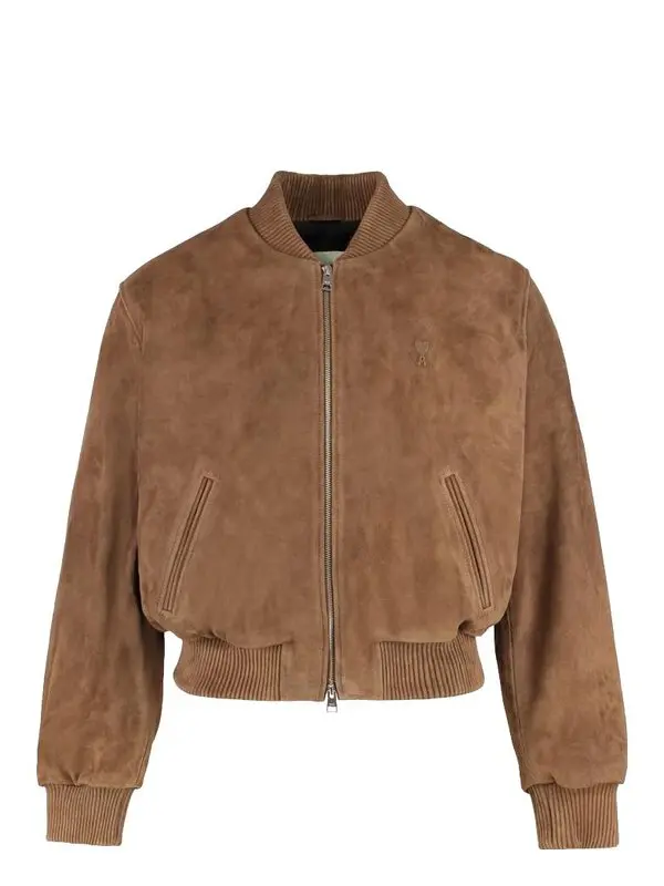 Ami Suede Bomber Jacket - Brown