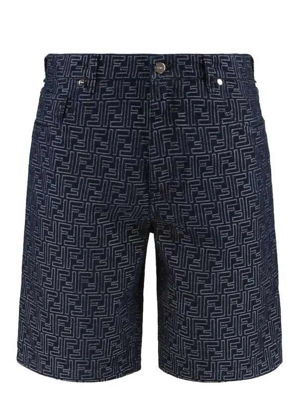 Fendi Cotton Bermuda Shorts - Blue