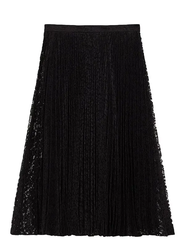 Theory Leopard Lace Midi Skirt - Black