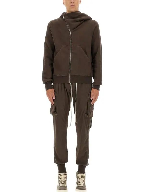Rick Owens Asymmetrical Zip-up Sweatshirt - Brown