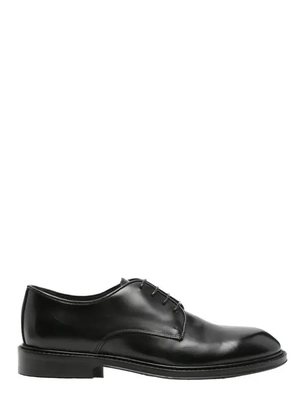 Corneliani Leather Derby Shoes - Black