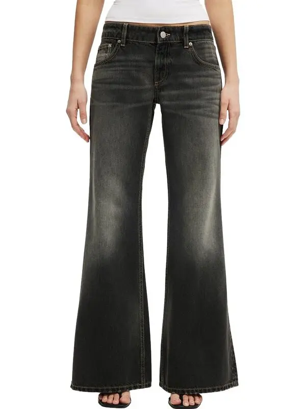 COTTON ON Low Rise Relaxed Flare Jeans - Illusion Black
