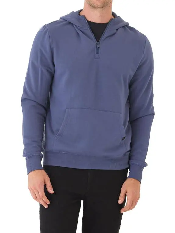 THREADS 4 THOUGHT Colton Feather Fleece Half Zip Hoodie - Deep Sea