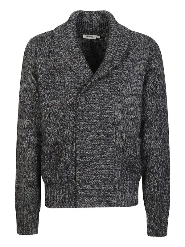 Altea Double-breasted Knit Shawl Cardigan - Brown