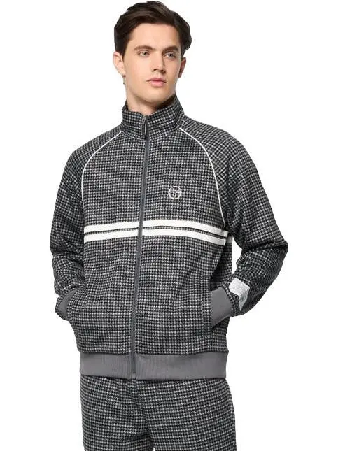 SERGIO TACCHINI Dallas Houndstooth Track Jacket - Black Beauty