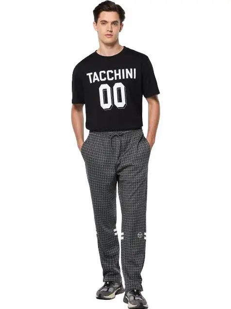 SERGIO TACCHINI Dallas Houndstooth Track Pant - Black Beauty