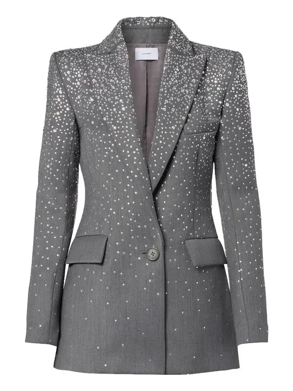 Alex Perry Crystal-embellished Blazer - Grey