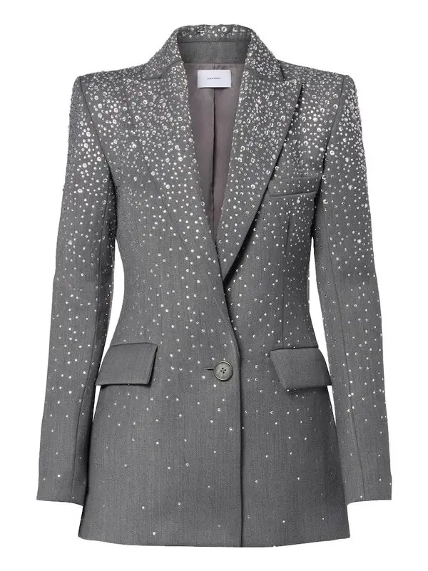 Alex Perry Crystal-embellished Blazer - Grey