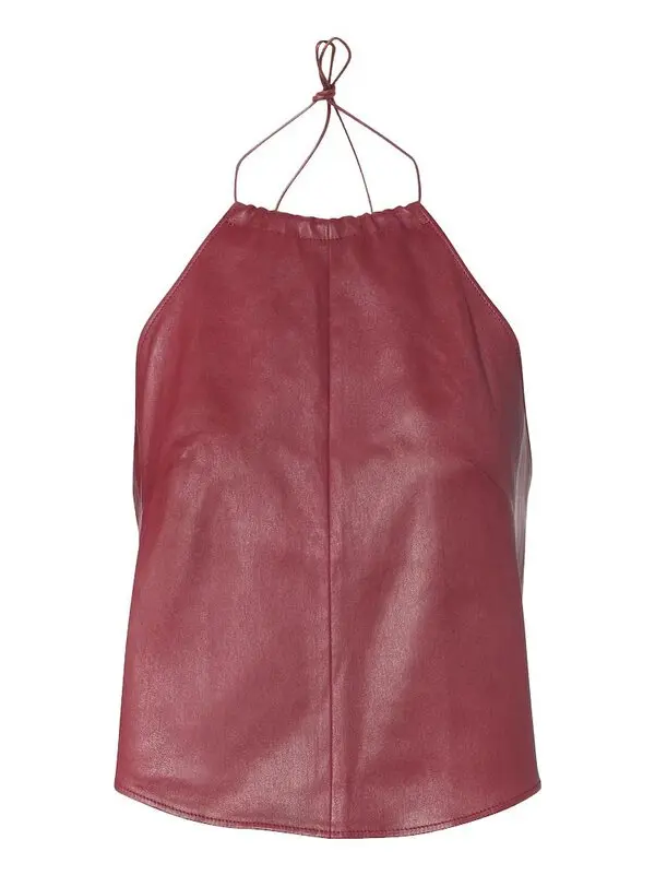 Stouls Rosie Open-back Leather Top - Red