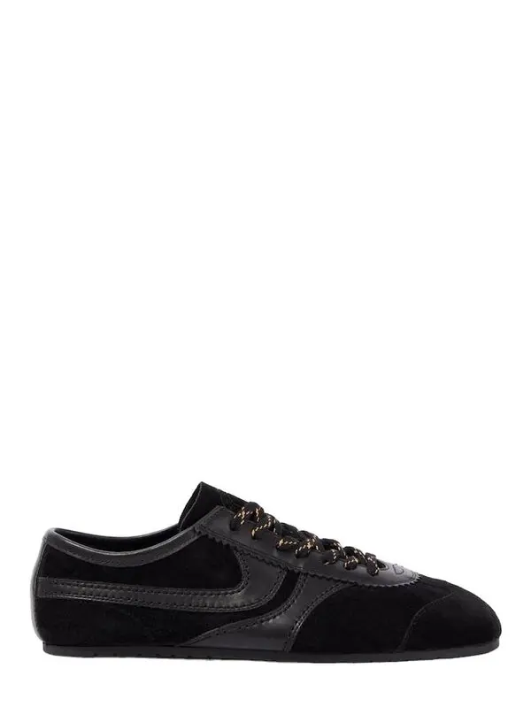 Dries Van Noten Leather-trimmed Suede Sneakers - Black