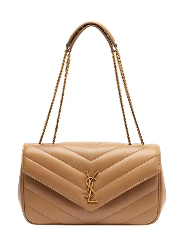 Saint Laurent Loulou Medium Shoulder Bag - Beige