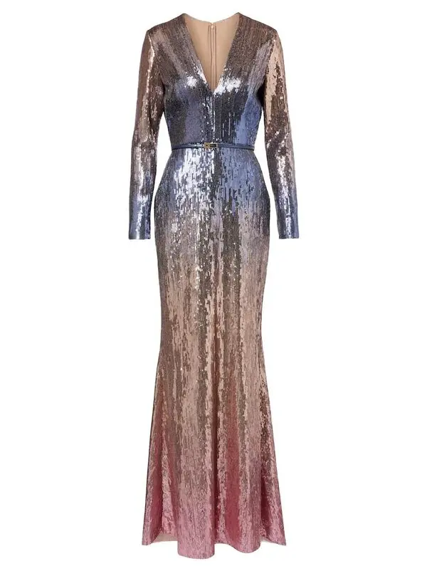 Elie Saab Ombré Sequined Gown - Multicoloured