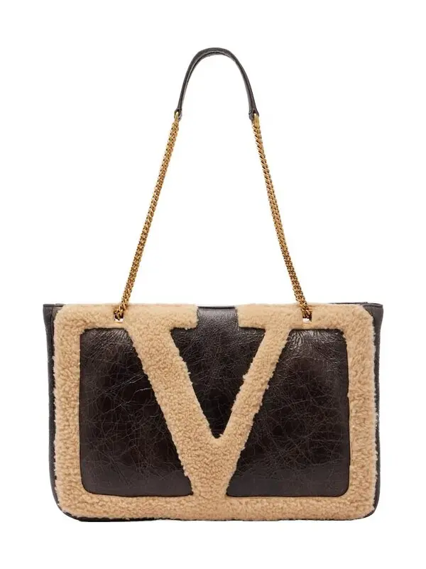 Valentino Garavani Viva Superstar Medium Leather Tote Bag - Brown