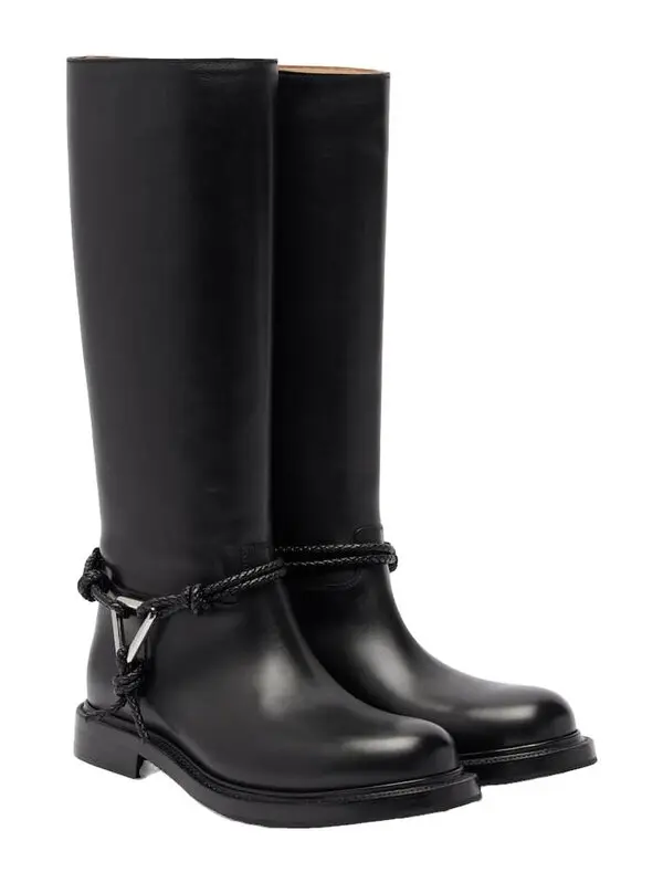 Bottega Veneta James Leather Knee-high Boots - Black