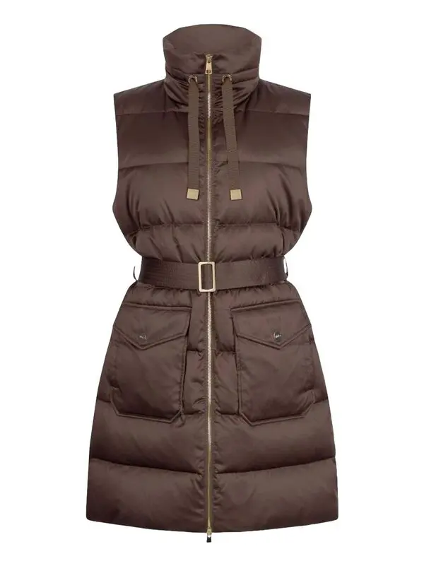 Liu Jo Waistcoat With Belt - Brown