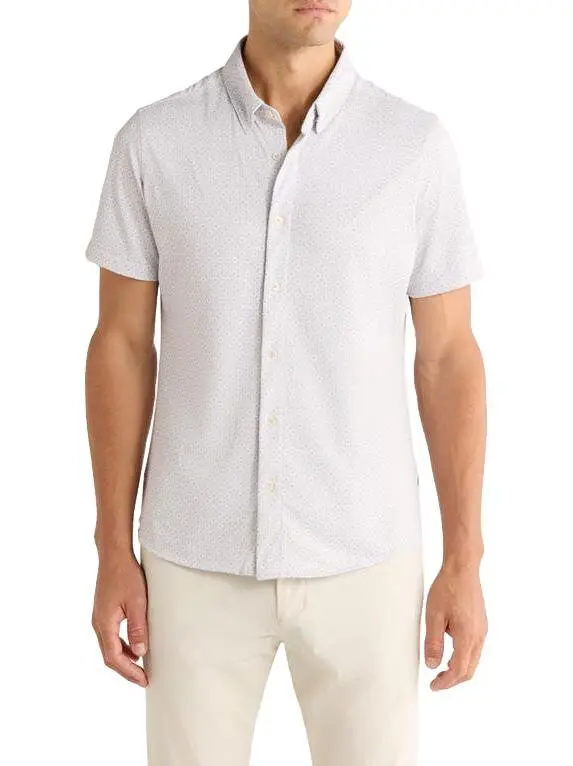 7 Diamonds Pryce Short Sleeve Stretch Button-up Shirt - Tan
