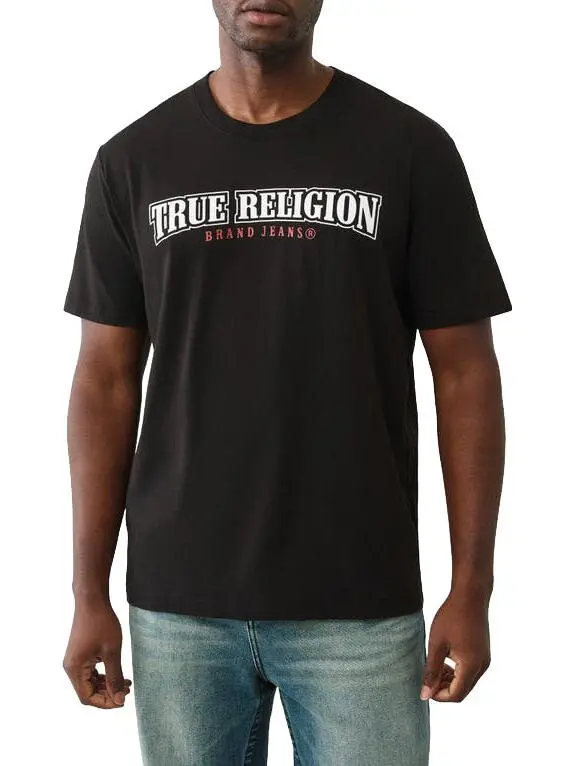 True Religion Buddha Flock Cotton T-shirt - Jet Black