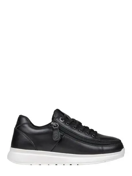 BILLY FOOTWEAR Comfort Plush Zip Around Sneaker - Black Leather
