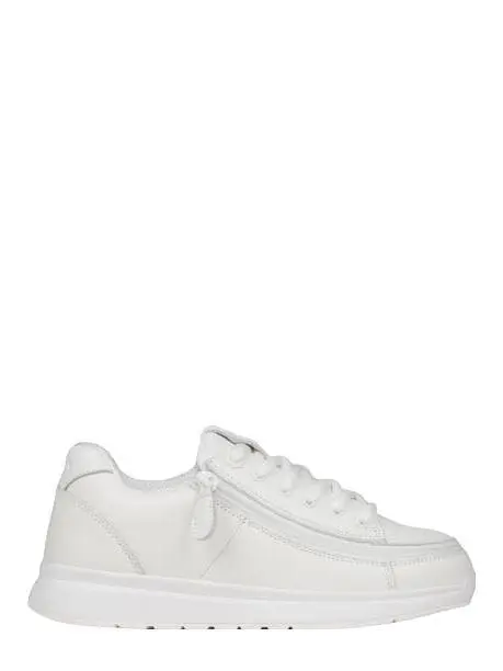 BILLY FOOTWEAR Zip Around Leather Sneakers - White Leather