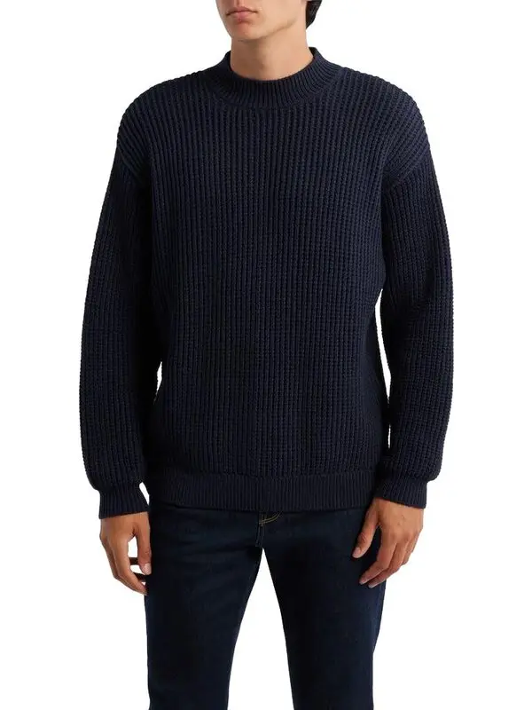 KROST Brioche Chunky Knit Sweater - Dark Navy