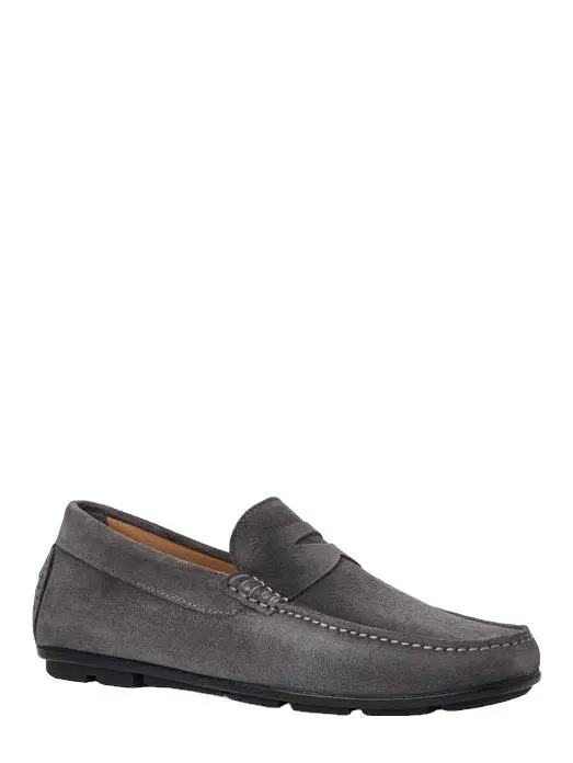 Aquatalia Enzo Water Resistant Driving Loafer - Anthracite Suede