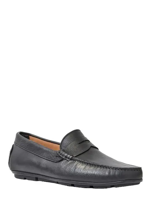 Aquatalia Enzo Water Resistant Driving Loafer - Black Tumbled