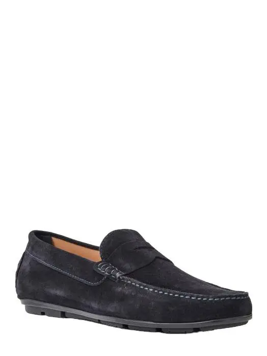 Aquatalia Enzo Water Resistant Driving Loafer - Navy Suede