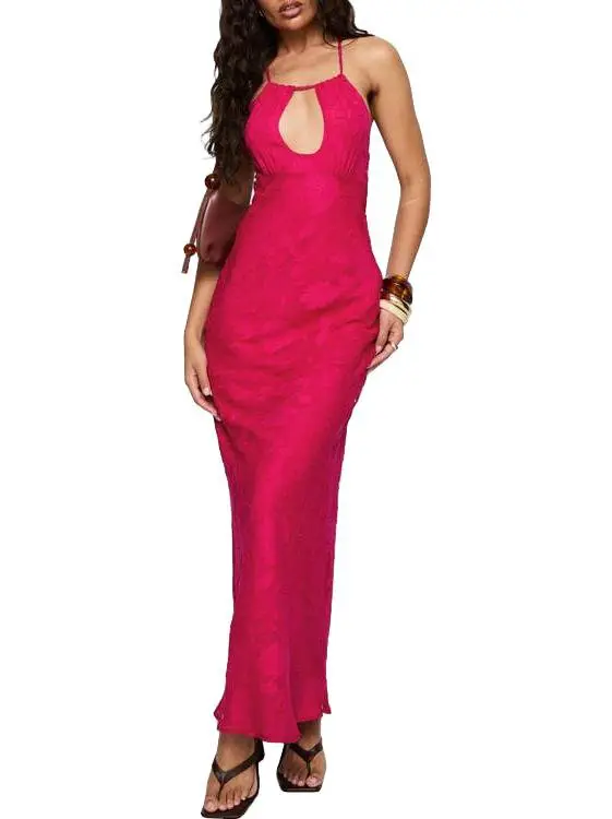 Princess Polly Magnetic Halter Gown - Hot Pink
