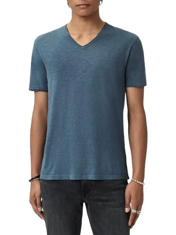 John Varvatos Miles Slub Organic Cotton T-shirt - Titanium Blue