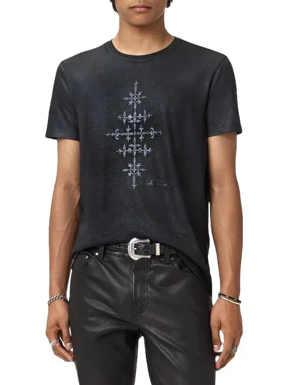 John Varvatos Wrought Iron Organic Cotton Graphic T-shirt - Black
