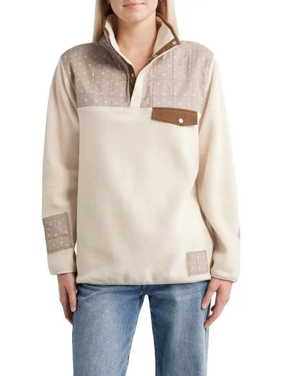 HAPPY CAMP3R Cinnamon Petals Fleece Pullover - Light Khaki