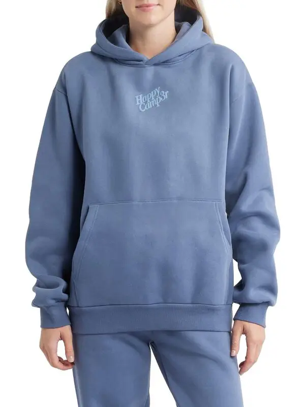 HAPPY CAMP3R Core Logo Cotton Blend Hoodie - Vintage Blue