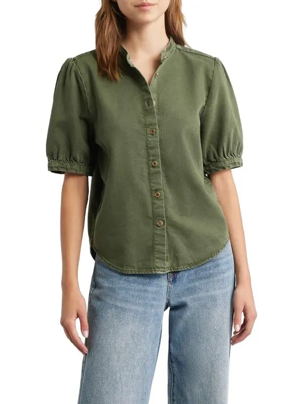 Rag & Bone Jordan Ultra Featherweight Short Sleeve Button-up Shirt - Dark Olive