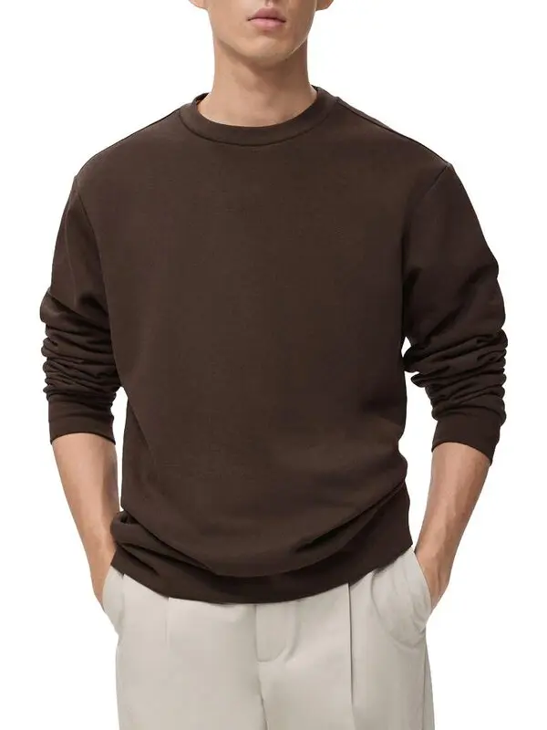 Mango Lightweight Crewneck Sweatshirt - Chocolate