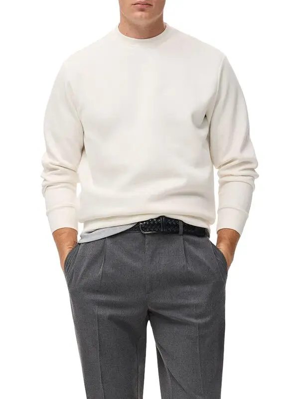 Mango Lightweight Crewneck Sweatshirt - White