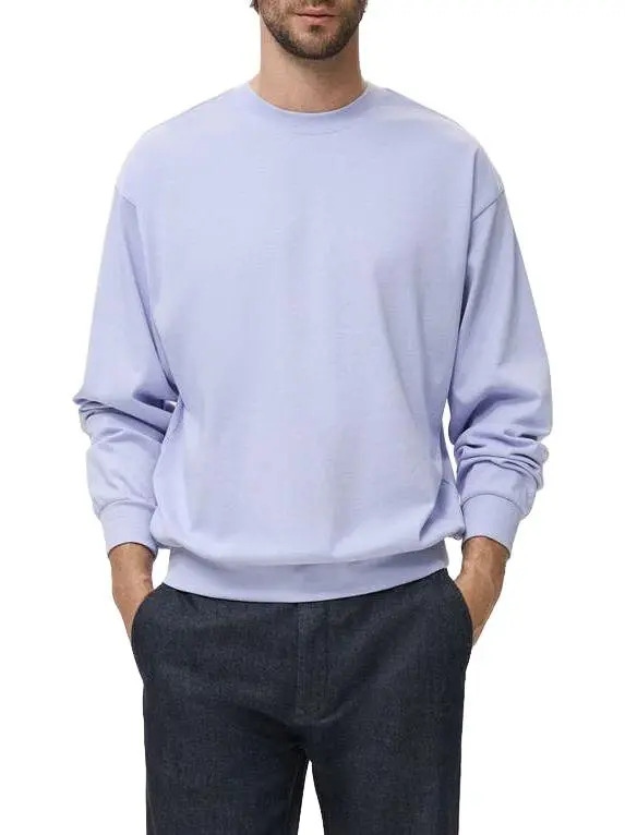 Mango Cotton Drop-shoulder Sweatshirt - Sky Blue