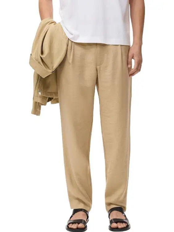 Mango Pleated Straight Fit Trousers - Beige