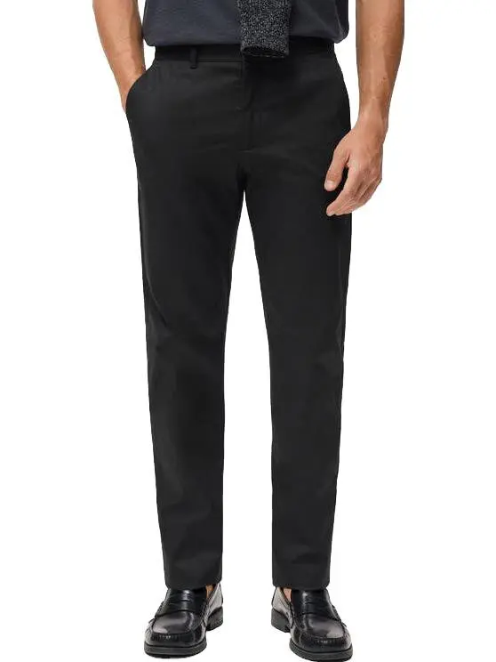 Mango Dublino Slim Fit Flat Front Stretch Stretch Chinos - Black